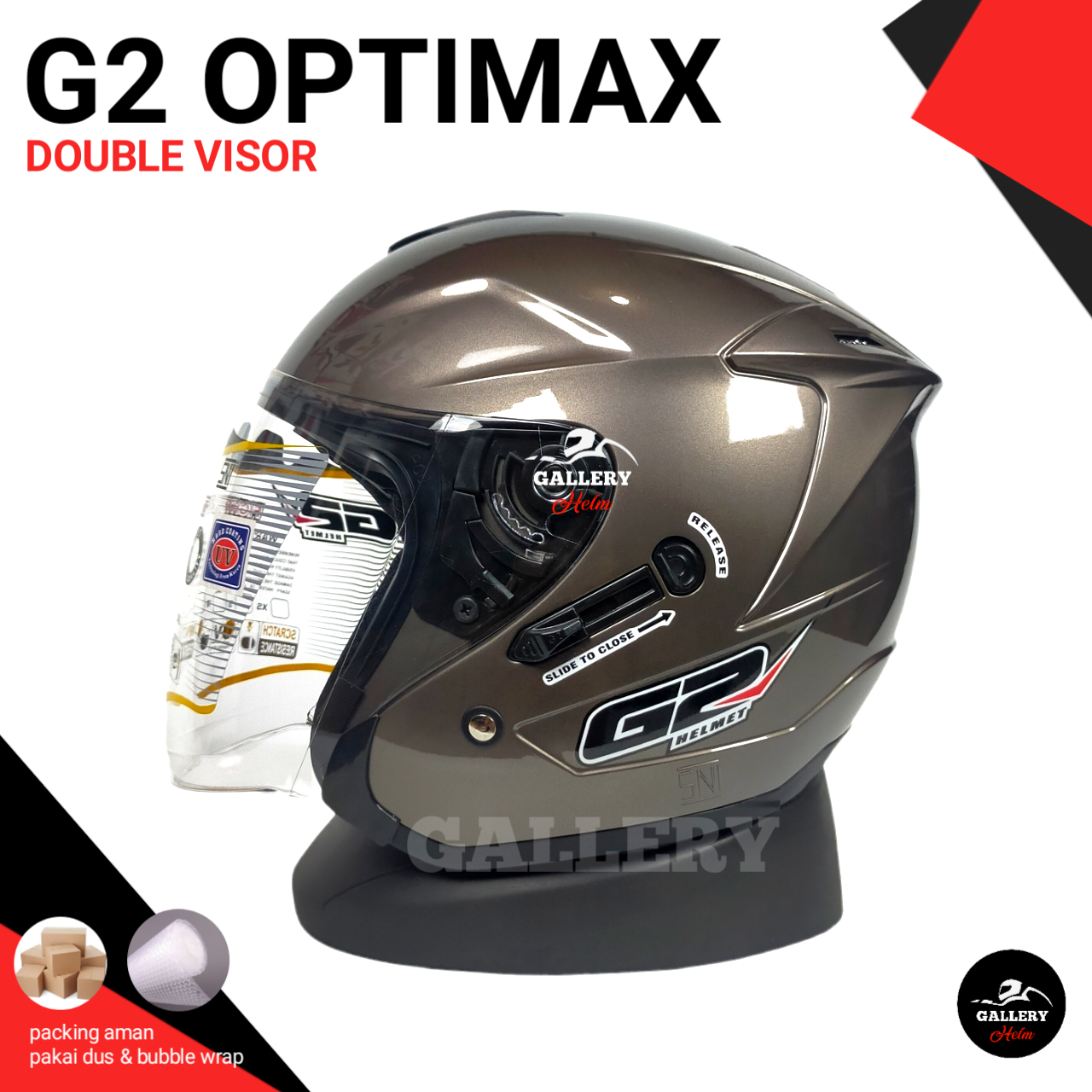 HELM HALF FACE G2 OPTIMAX SOLID GOLD NMAX | HELM DOUBLE VISOR | Lazada ...