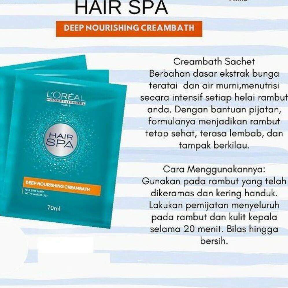 LOREAL HAIR SPA CREAMBATH SACHET DEEP NOURISHING 70ML HAIRSPA 70 ml L ...