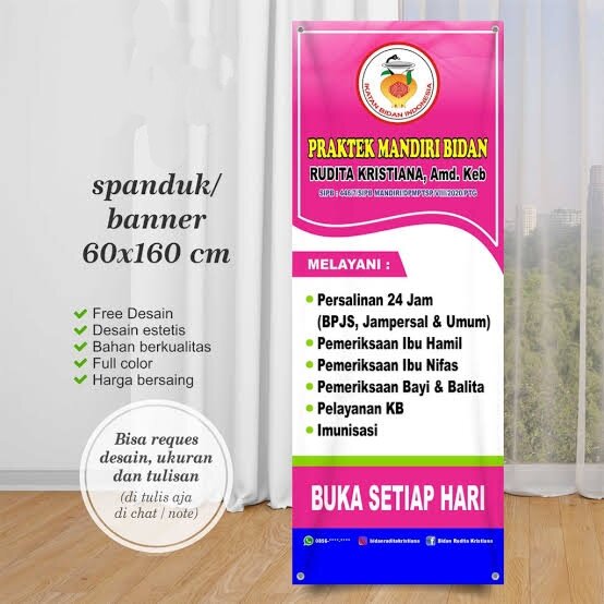 Ambil Promonya >> SPANDUK BACKDROP BANNER UNTUK PRAKTEK BIDAN TANPA ...