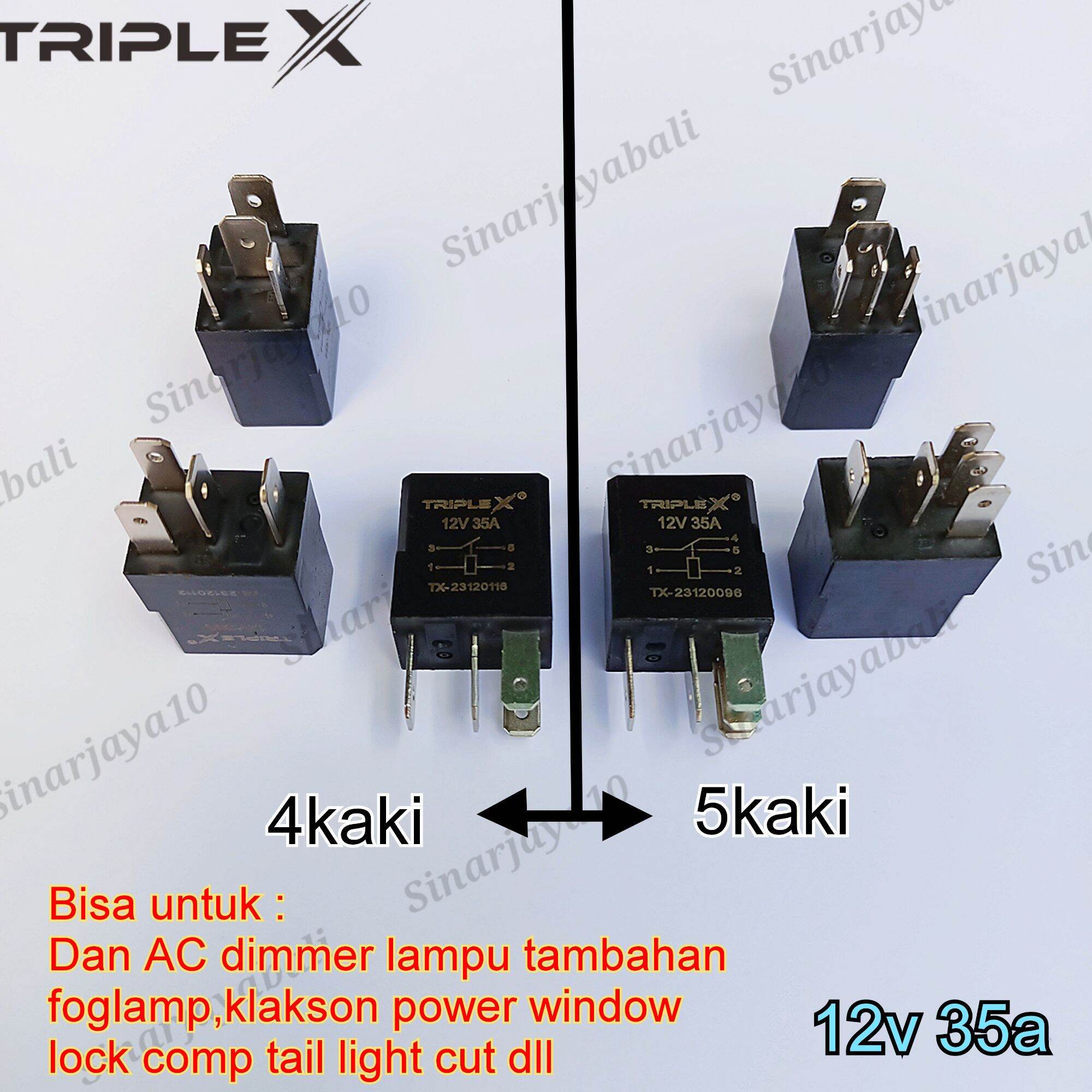 relay mini 4kaki 5kaki lampu stater bendik pemutus pengisian ac fan ...