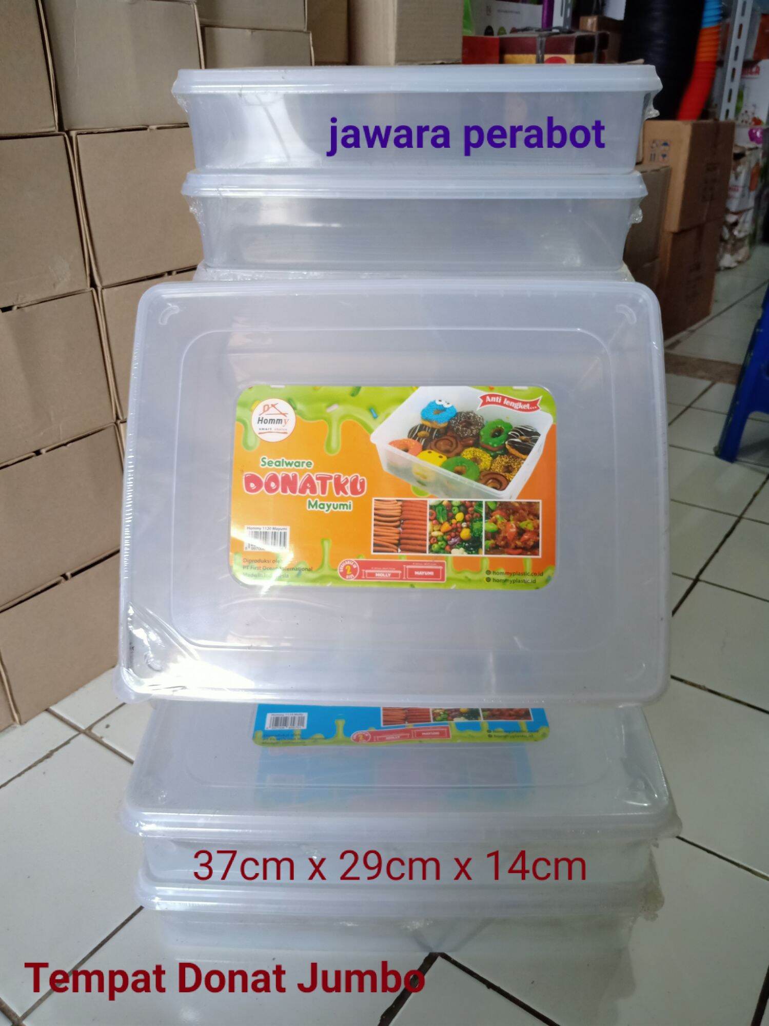 PROMO COD!!! 12pcs 1lusin Donatsu Donatku Tempat Donat Jumbo L 8200ml ...