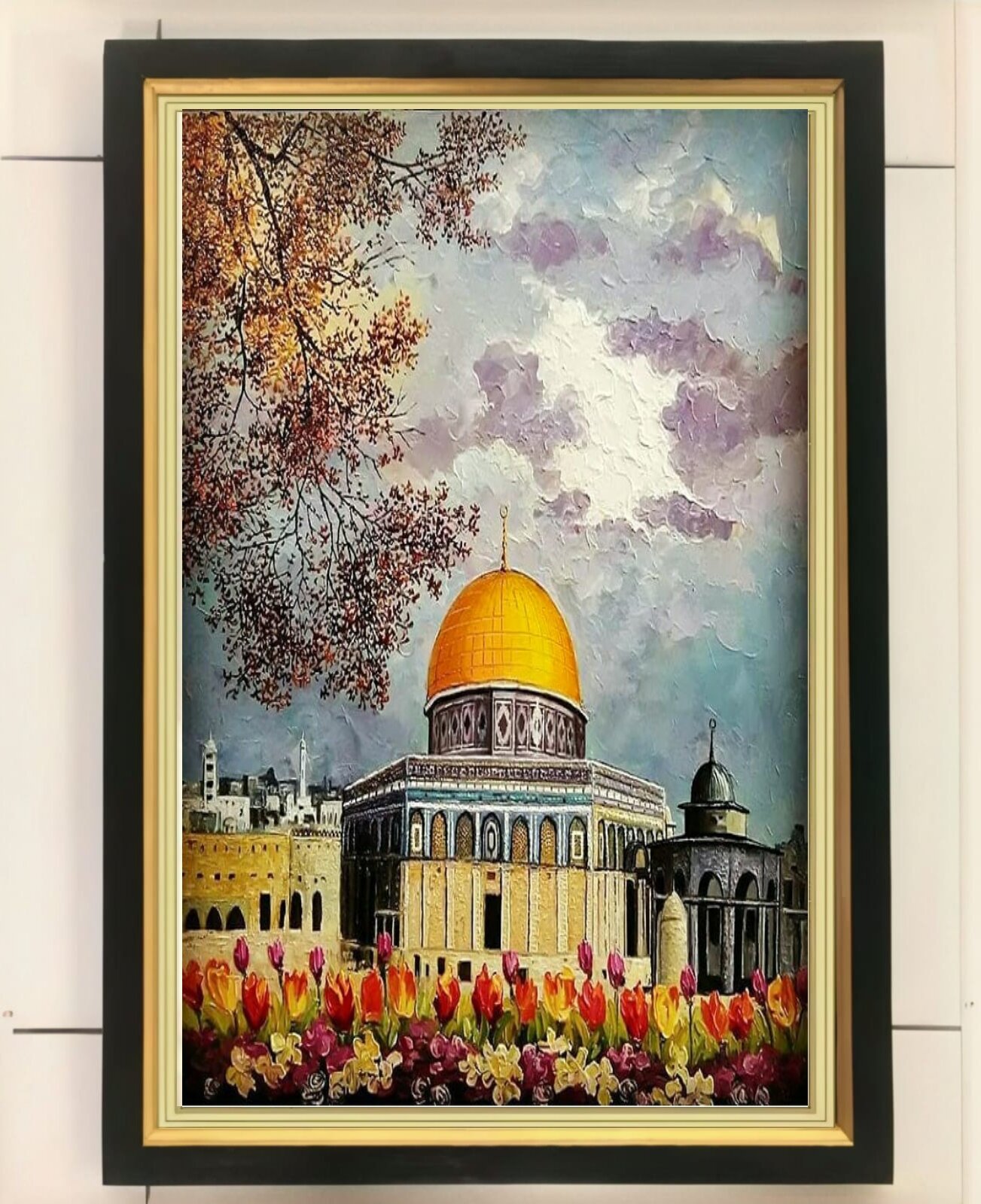 hiasan dinding lukisan cetak masjid Al Aqsa Palestina plus bingkai ...