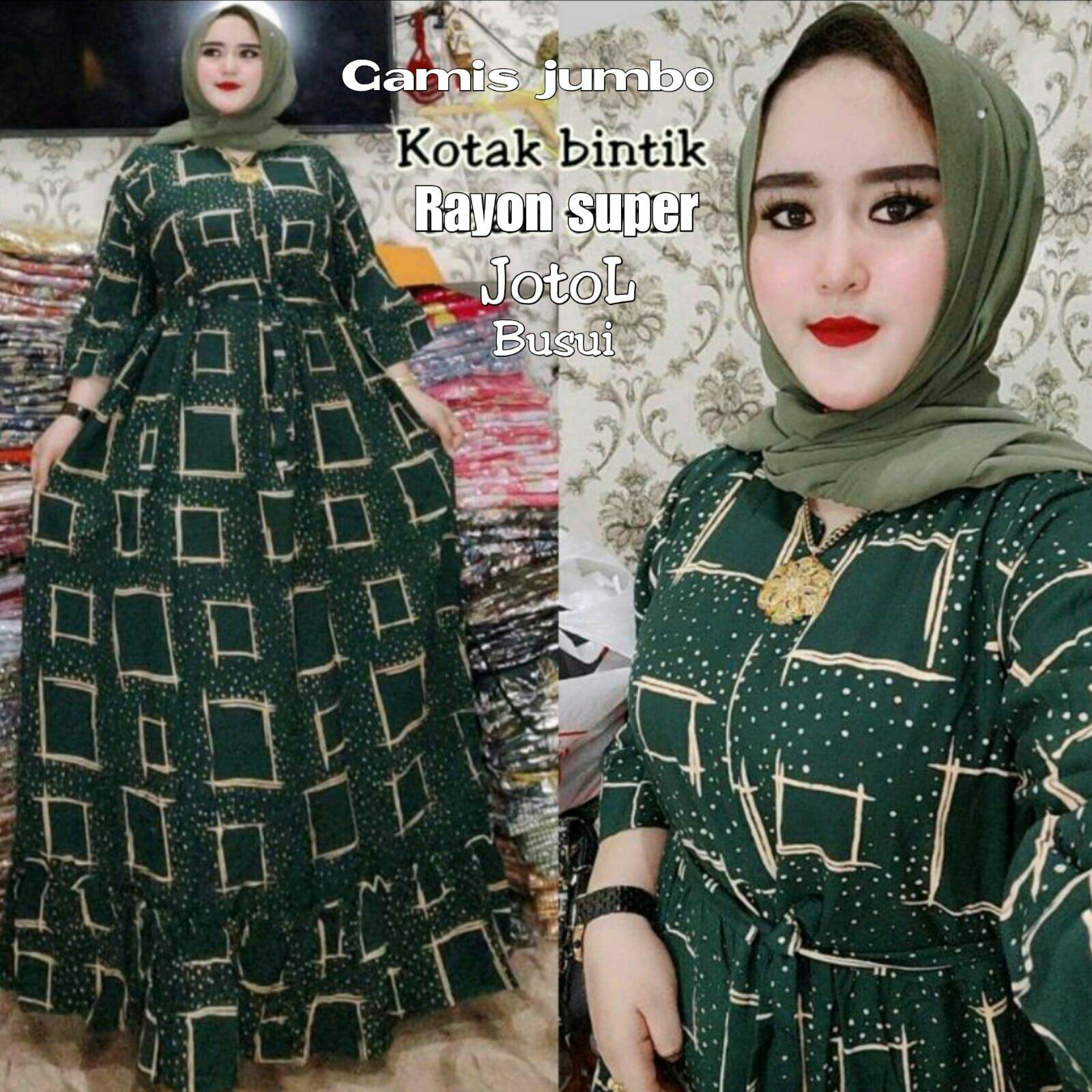 long dress arab jumbo ld 120 motif kotak bintik bintik | Lazada Indonesia