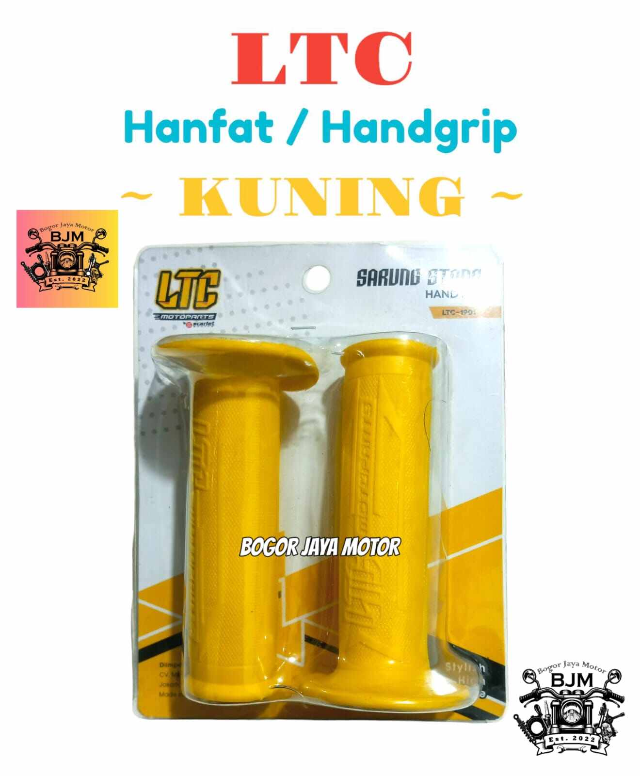 1 SET HANFAT / HANDGRIP UNIVERSAL KUNING SARUNG STANG MOTOR WARNA ...