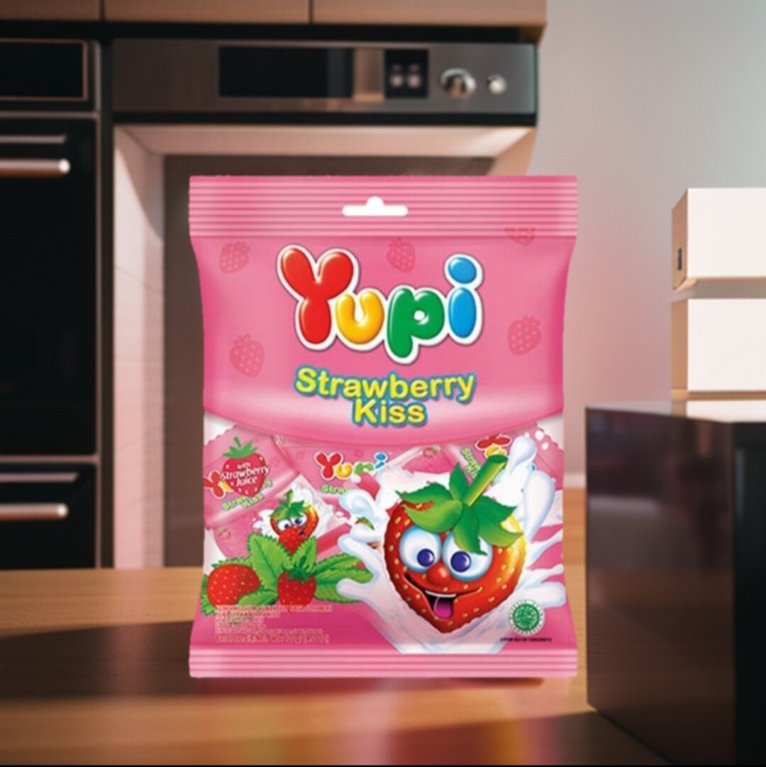 Permen Yupi Gummy Candy Strawberry Kiss 110 G Lazada Indonesia