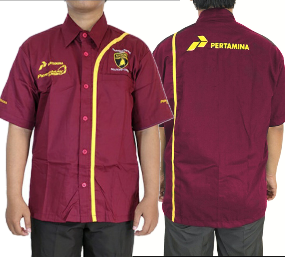 Baju PERTAMAX TURBO Merah Marun | Seragam Lengan Pendek dan Panjang ...