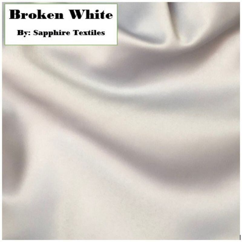 1/2 Meter Kain Satin Silk Doff Premium / Velvet Cavalli Broken White ...