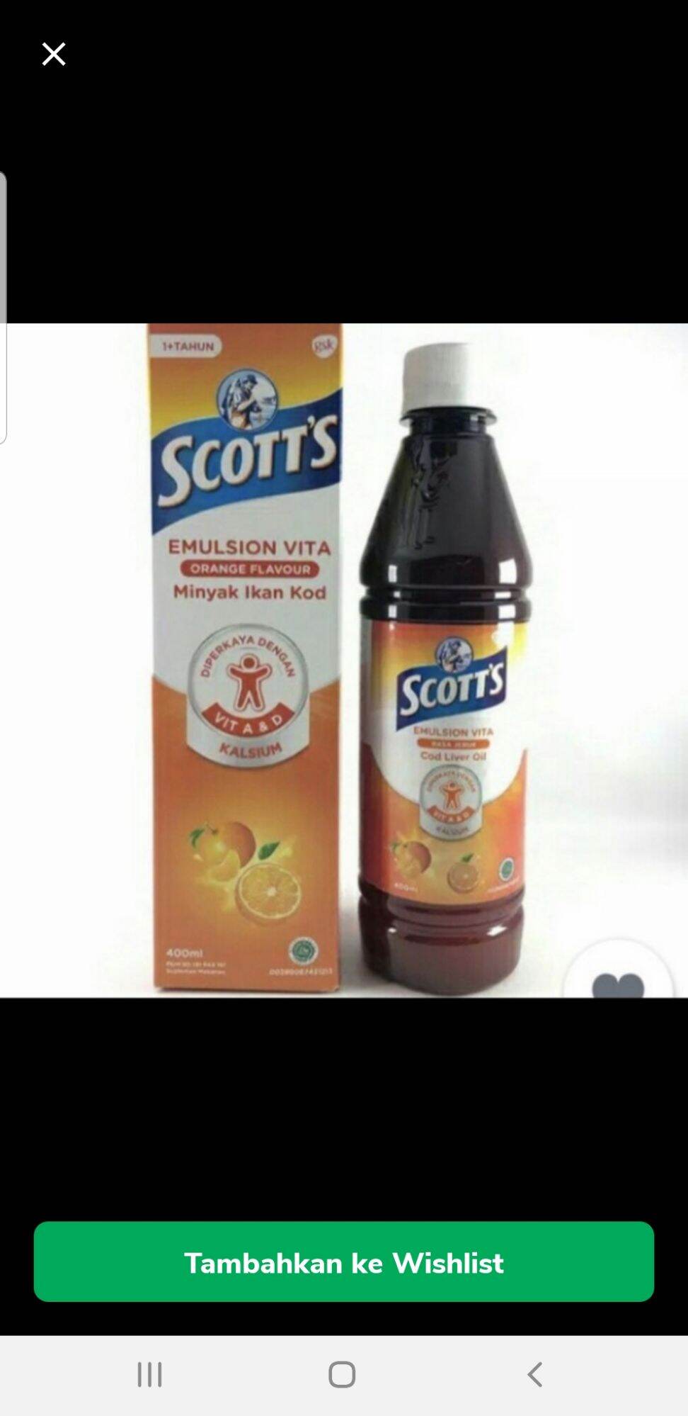 Minyak ikan scott emulasion rasa jeruk | Lazada Indonesia