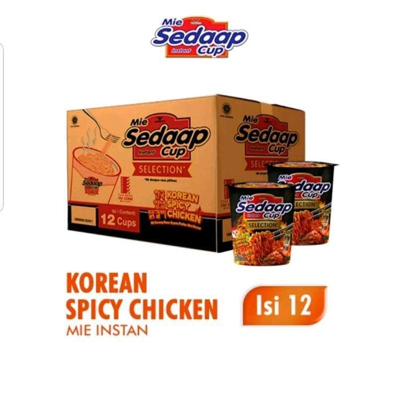 Mie Sedaap Cup Mi Goreng Korean Spicy Chicken (1 dus/12 cups) | Lazada ...