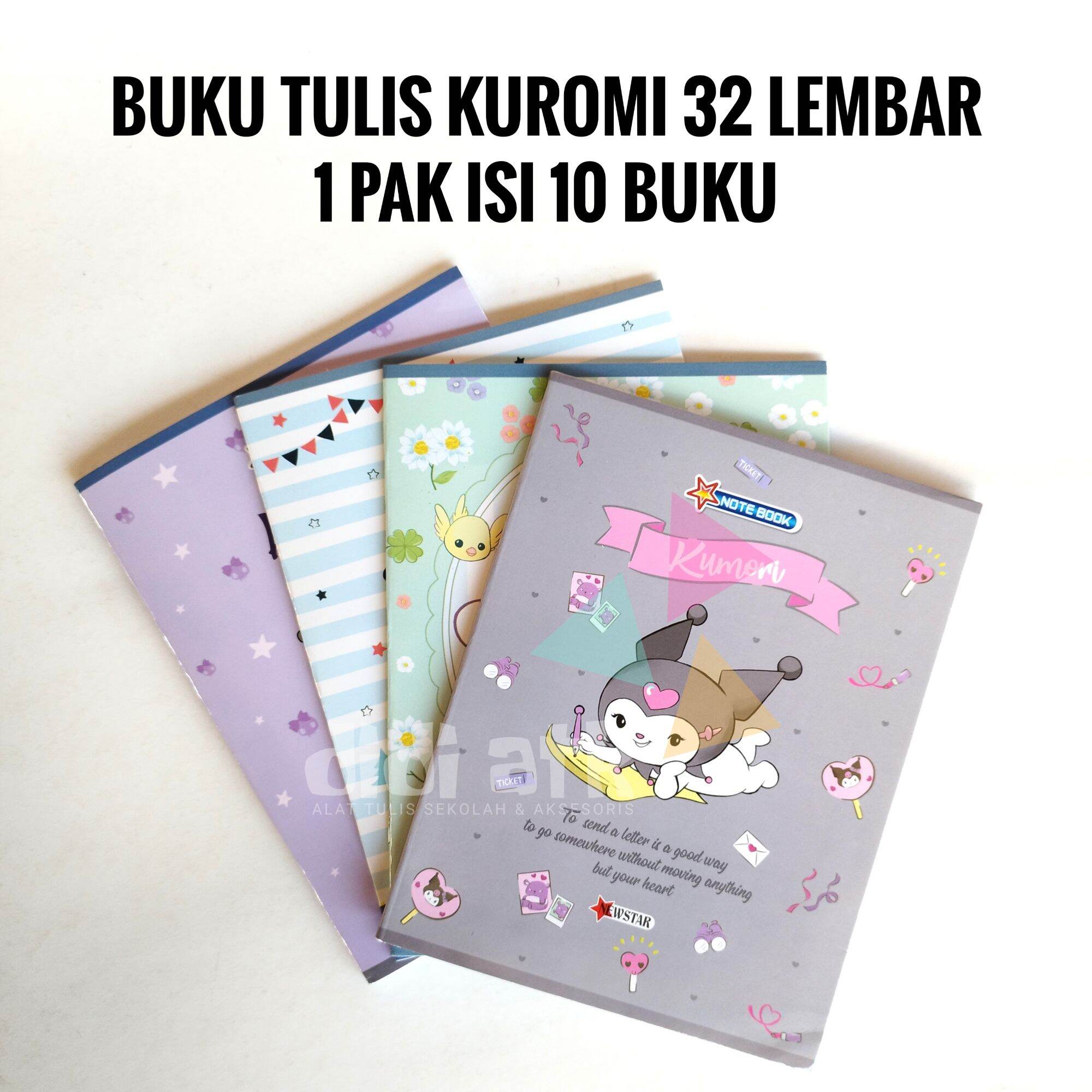 Buku Tulis Karakter Sanrio Kuromi Cinamorol 38 Lembar 1 Pak Isi 10 Buku ...