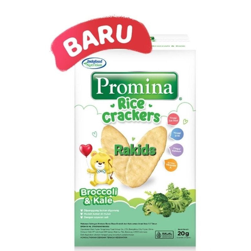 PROMINA RICE CRACKERS BROCCOLI & CALE 20GR/SNACK BATITA/CEMILAN PROMINA ...