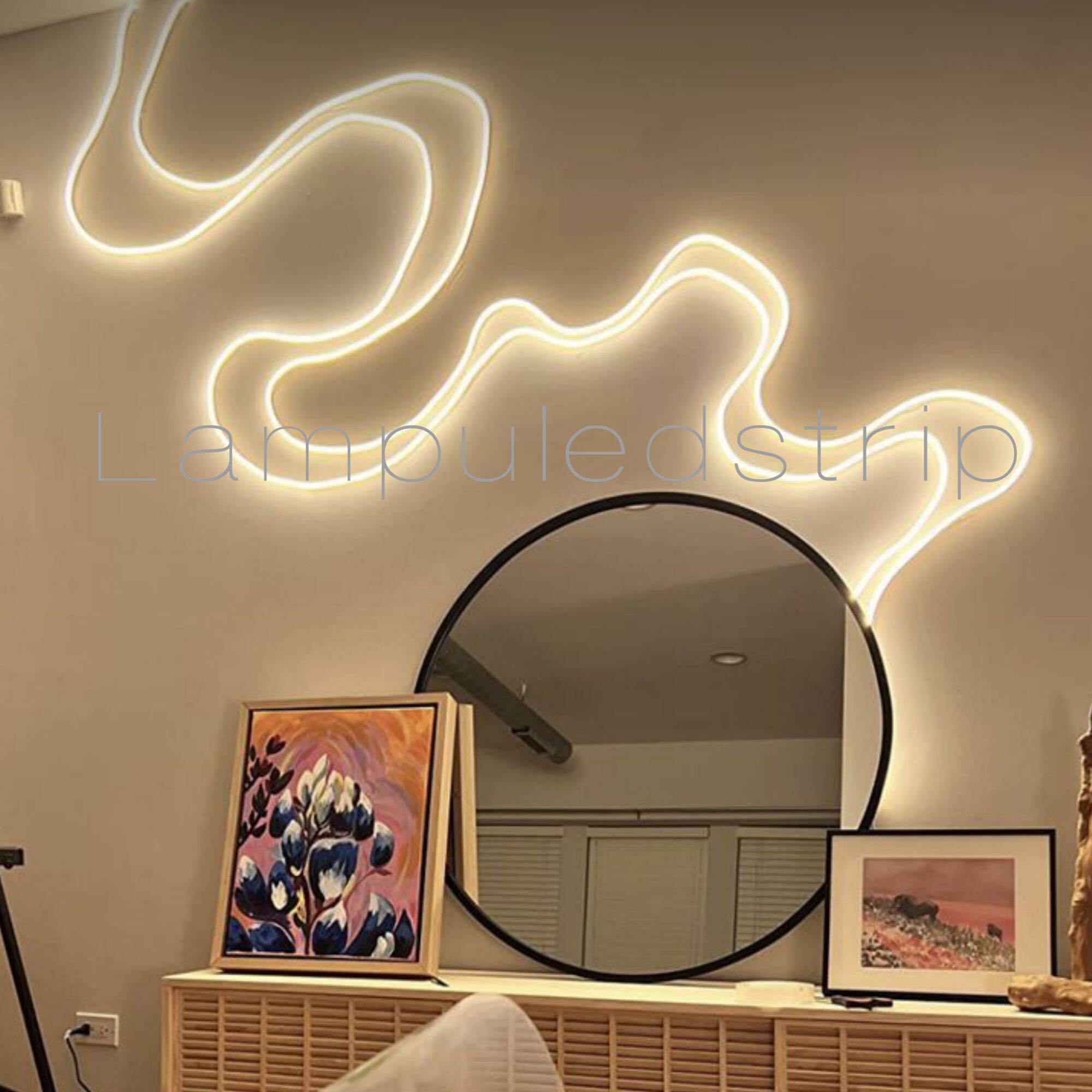 Paket Lampu LED Neon Flex 220V Ukuran 1 2 3 4 5 Meter+Soket Lampu Kamar ...