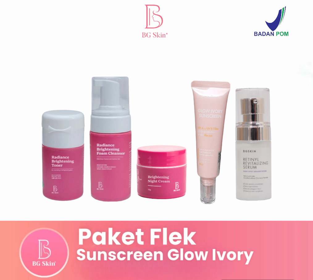 PAKET FLEK SUNSCREEN GLOW IVORY BG SKIN / BG SKINCARE / BEAUTY GLOW ...