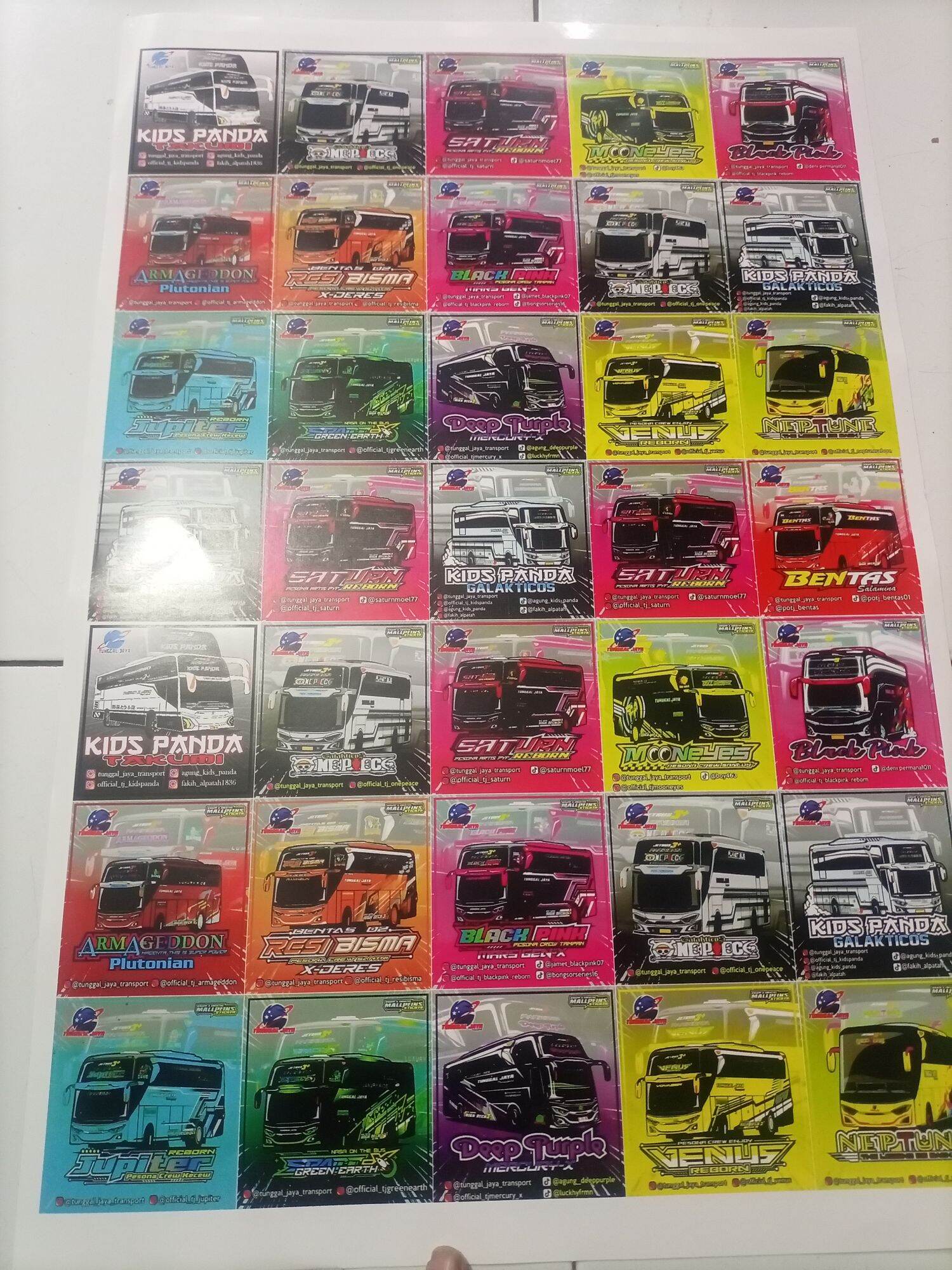 sticker bus mania full tunggal jaya isi 35 kotak | Lazada Indonesia