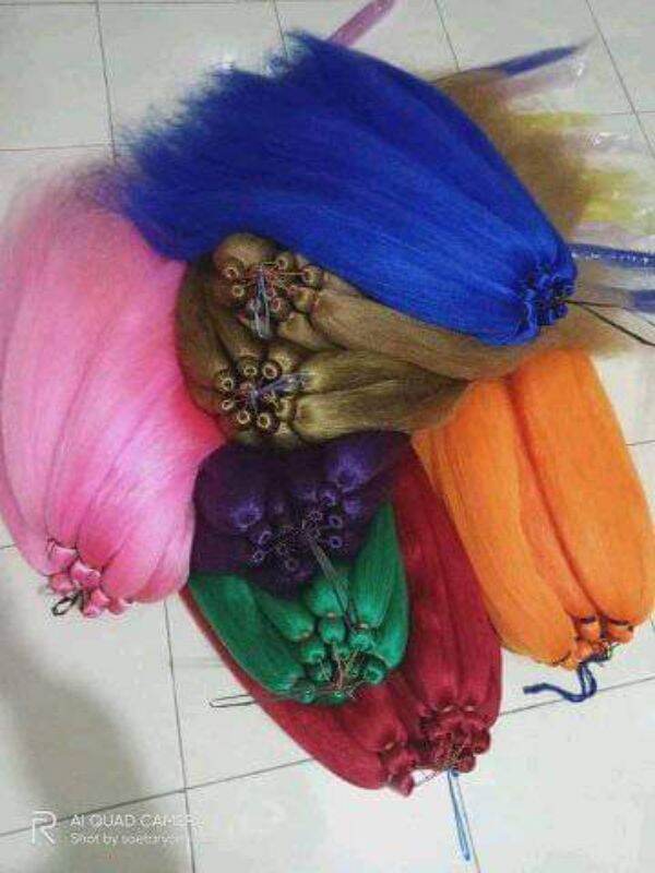 Rambut cemara tanpa tulang full warna panjang 70cm sintesis | Lazada ...