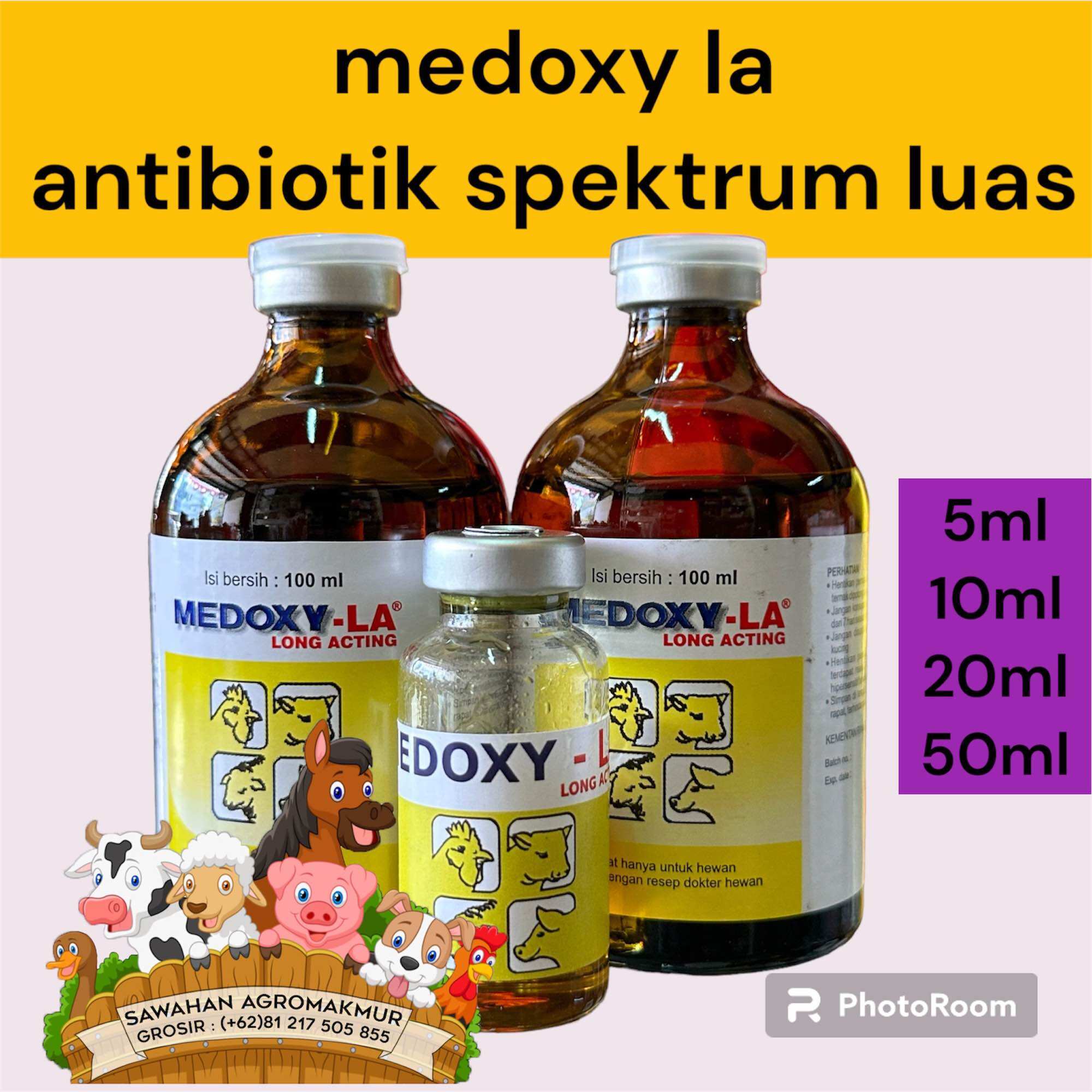 VETOXY LA MEDOXY LA 100ml obat suntik antibiotik sapi kambing babi ...