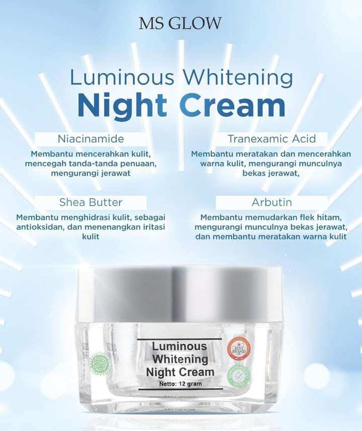 Luminous whitening night cream MS GLOW | Lazada Indonesia