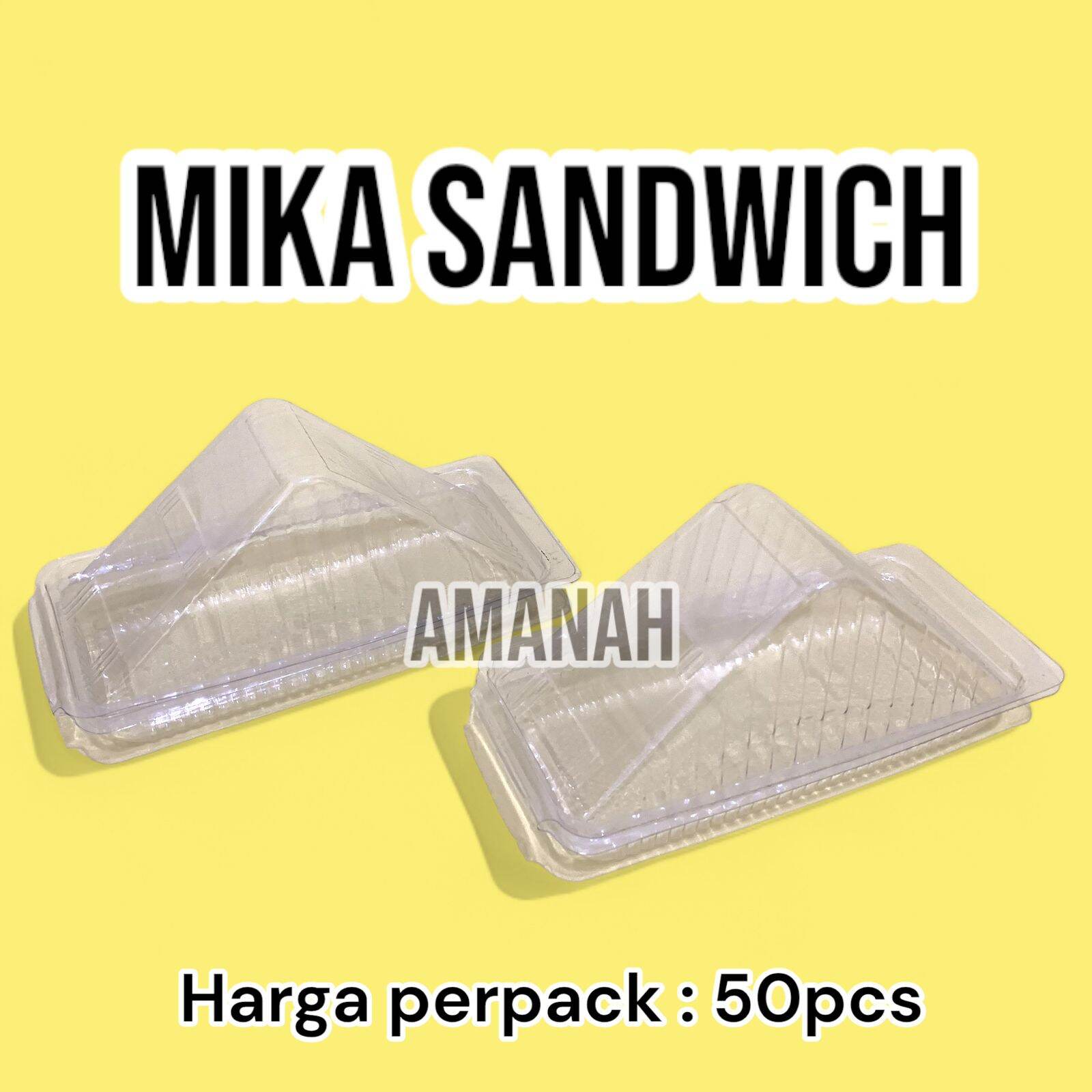 isi 50pcs Mika Roti Segitiga / Mika Sandwich Segitiga - Tray Roti ...