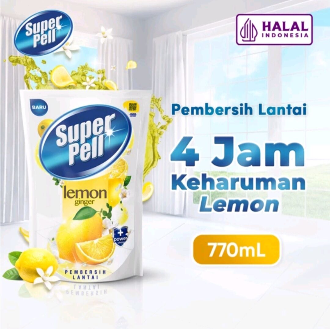 Super Pell Pembersih Lantai Refill Lemon Ginger 770 mL | Lazada Indonesia