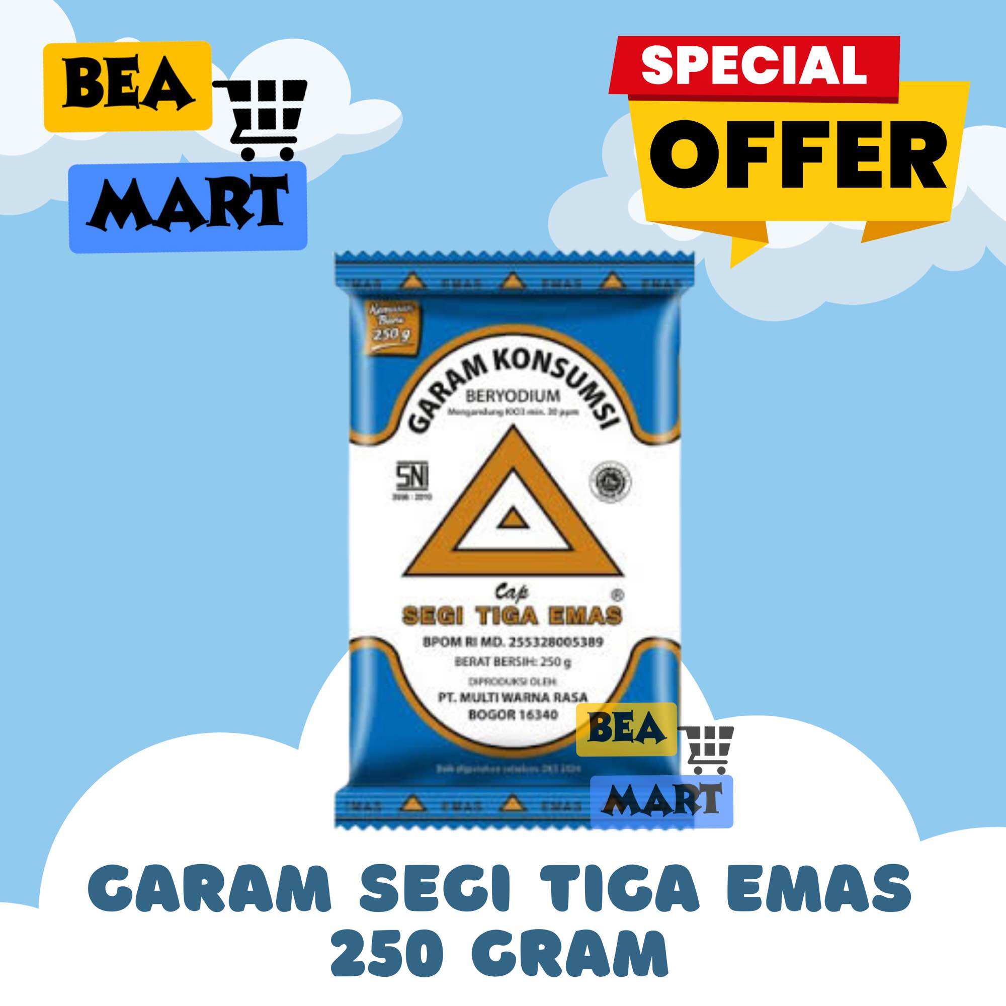 Garam SEGITIGA EMAS 250 gr | Garem Dapur Konsumsi 250gr gram | Yodium ...