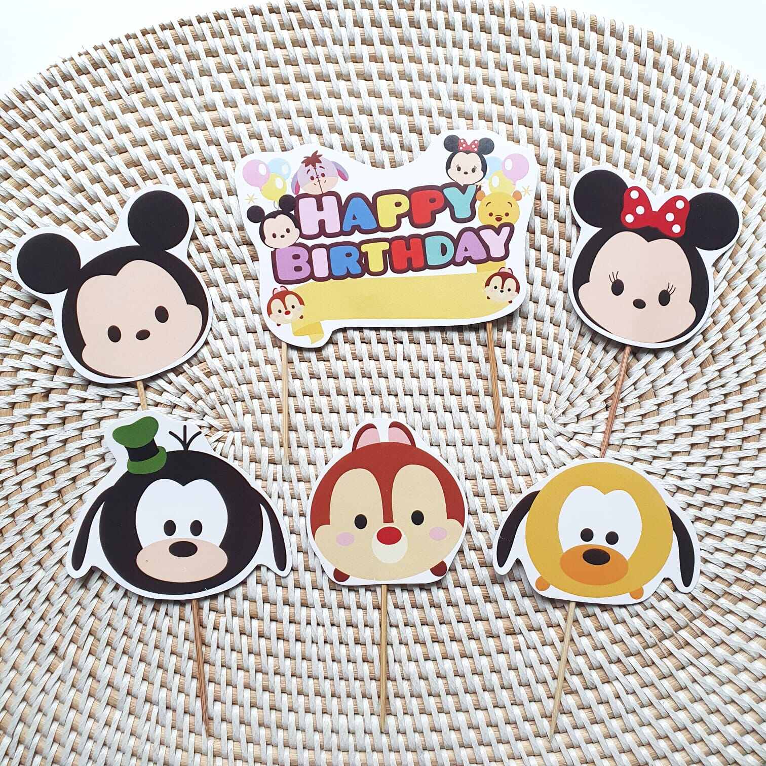 SK Tsum Tsum Disney Birthday Cake Topper Cupcake Pudding 1 set | Lazada ...