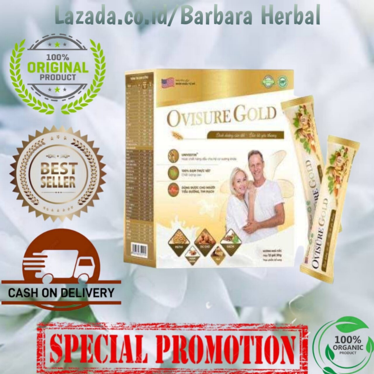1 Box 12 Sachet Ovisure Gold Milk Original USA Sachet Susu Kesehatan ...