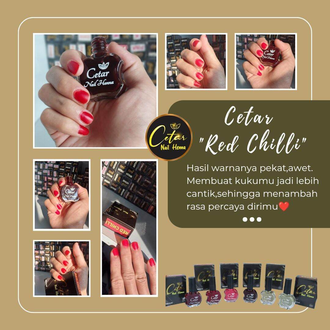 CETAR NAIL HENNA halal sah sholat awet Tuffah nail henna hena inai kuku ...