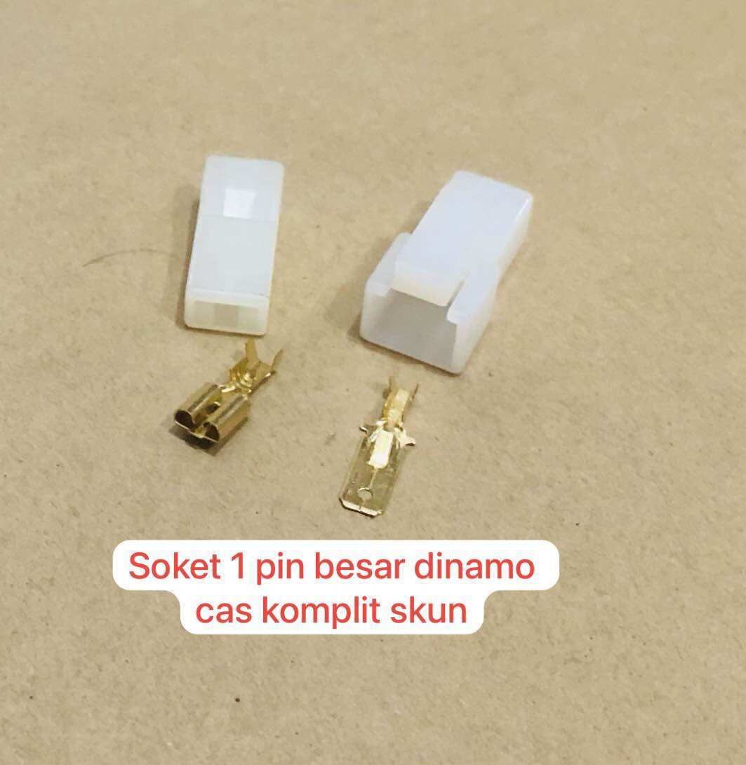 Soket Kabel 1 Pin Besar Dinamo Cas Female Male Komplit Skun Soket Mobil ...
