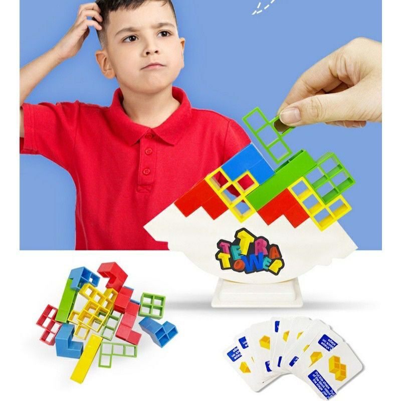 MAINAN VIRAL TETRIS BALANCING TETRA TOWER BLOCK BALANCING/ MAINAN BALOK ...