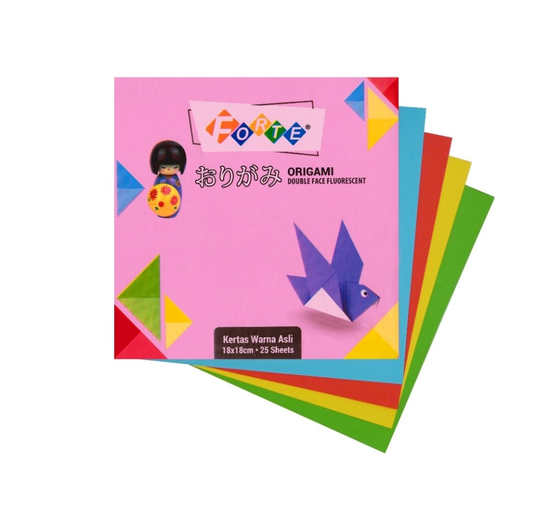 Kertas lipat (ORIGAMI) FORTE dua sisi ukuran 18x 18 cm isi 25 lembar ...