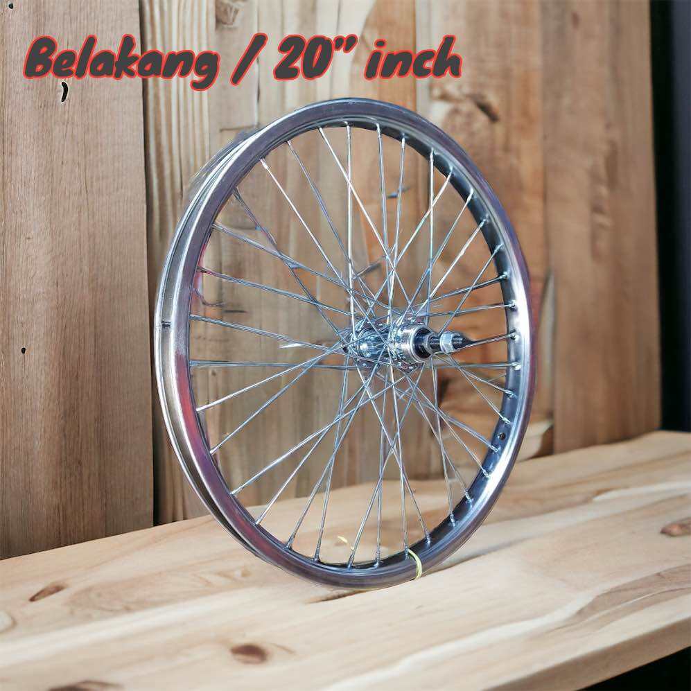 ( Roda 20 Inch ) Komplit Roda Wheelset Velg Sepeda BMX 20 inch Croom ...