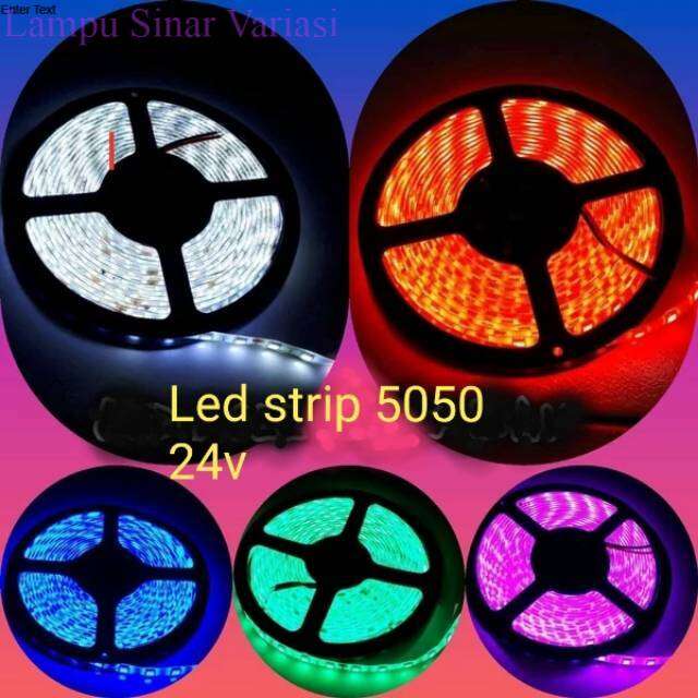 LED STRIP FLEXIBLE 5050 24V MATA BESAR INTERIOR BIS TRUK WATERPROOF ...