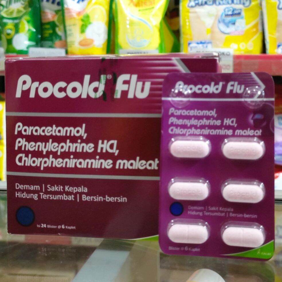 PROCOLD FLU 1 BLISTER 6 TABLET / OBAT FLU DEMAM SAKIT KEPALA PROCOL ...