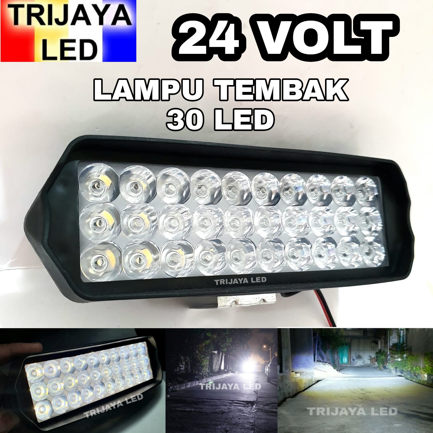 Lampu Tembak Sorot 24 Volt LED CWL 30 Mata CREE Truk Bus Canter Tronton ...