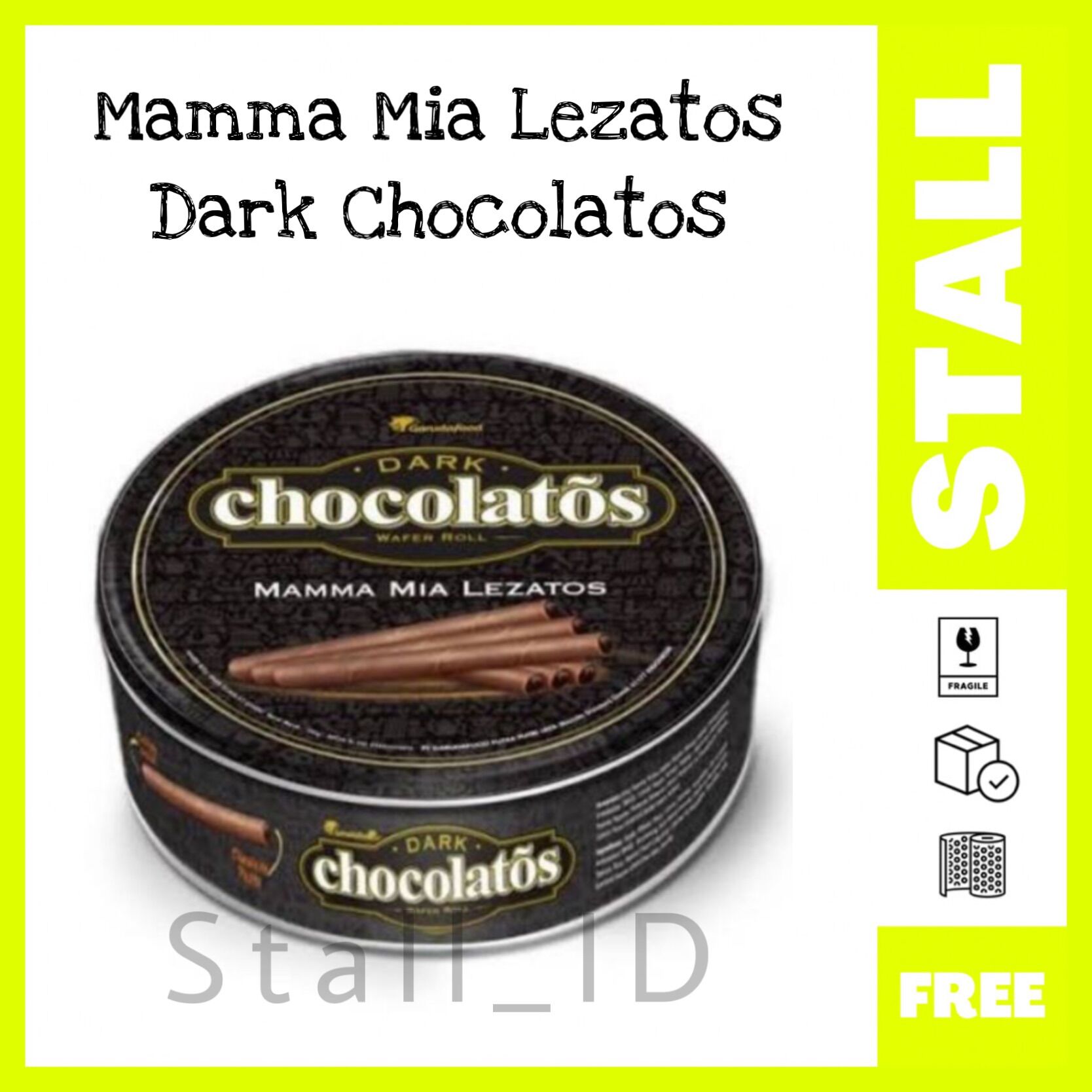 Dark Chocolatos Mamma Mia Lezatos 190gr Wafer Roll Cokelat | Lazada ...
