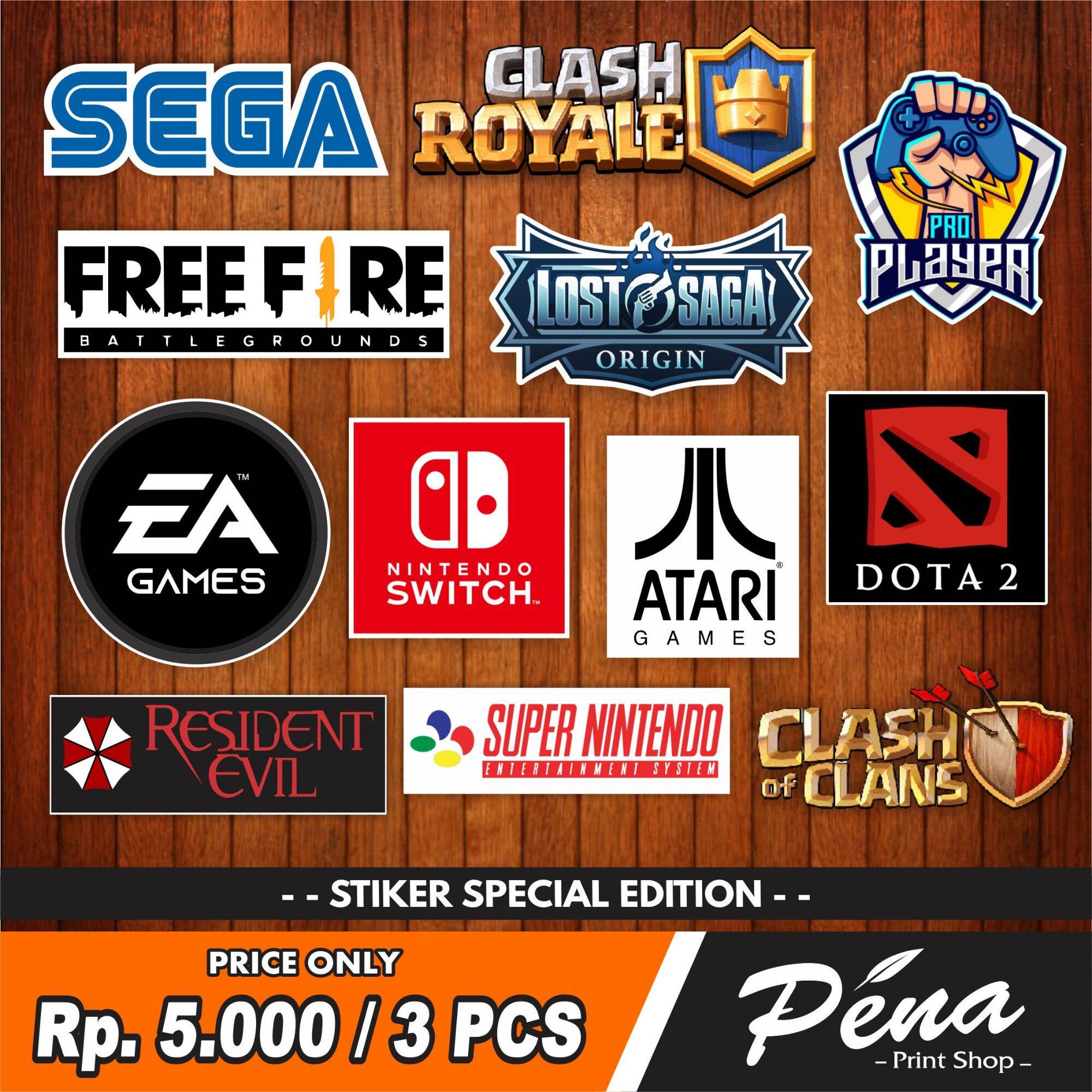 Stiker Gaming Keren 5 ribu Isi 3 Bebas Pilih | Lazada Indonesia