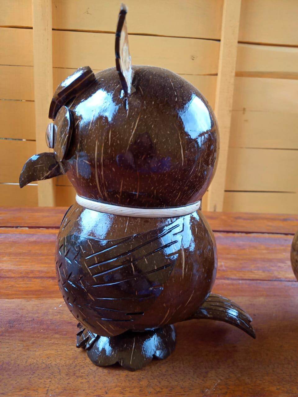 Celengan batok kelapa karakter burung/celengan burung pipit | Lazada ...