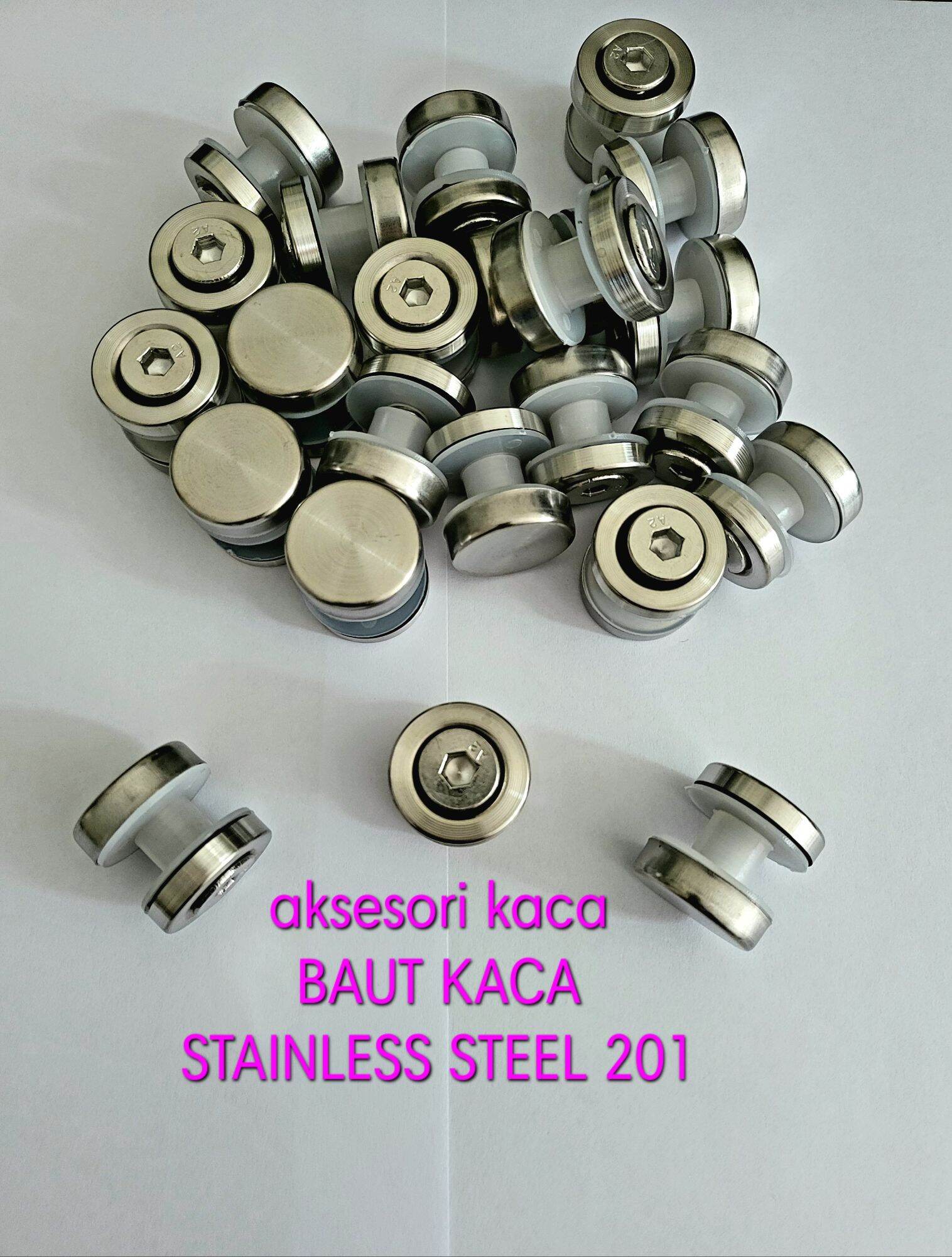 Baut kaca 4 pcs stainless steel 201 jepit railing tangga rail glass ...