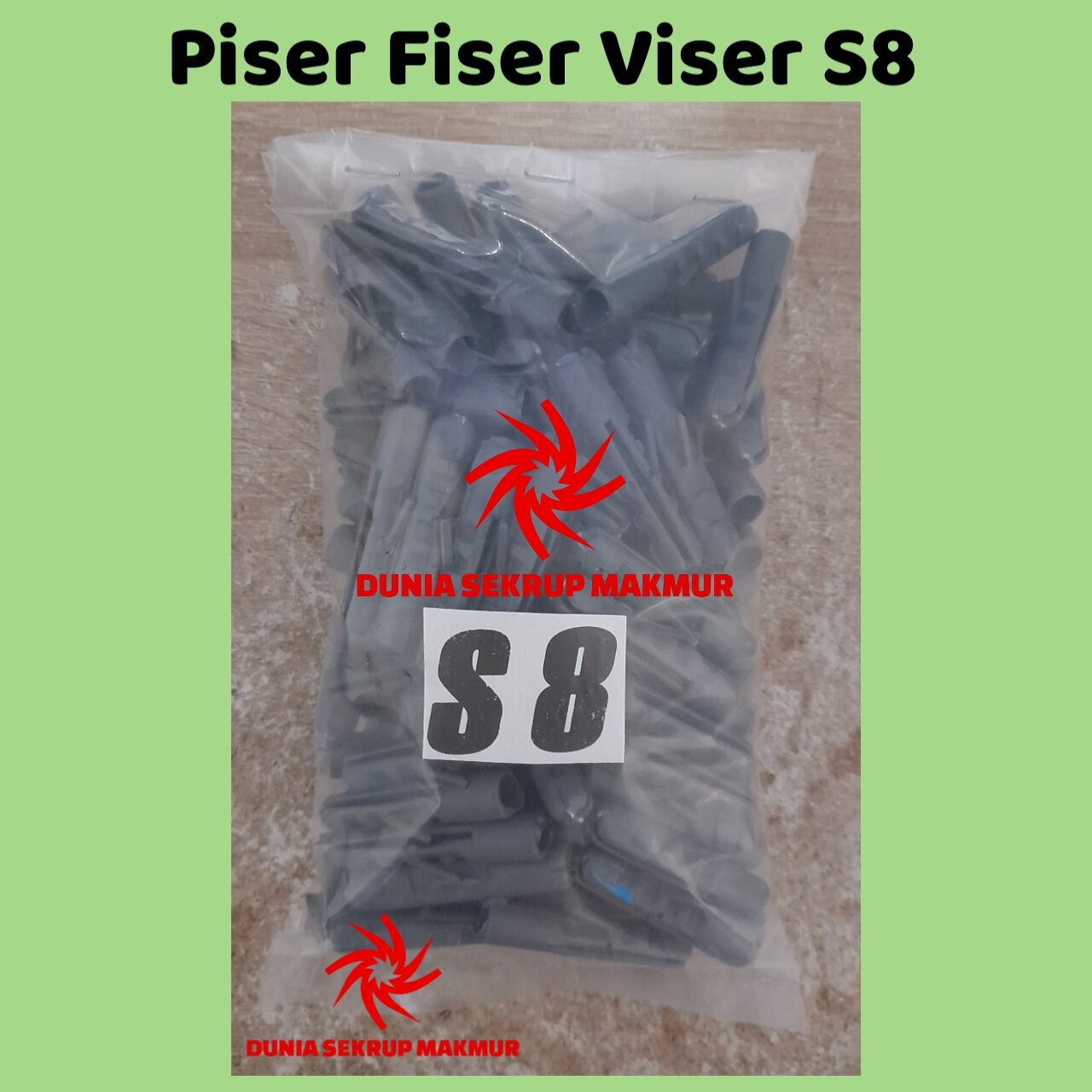 (100 pcs) Piser S8 / Fiser S8 / Viser Tembok 8mm | Lazada Indonesia