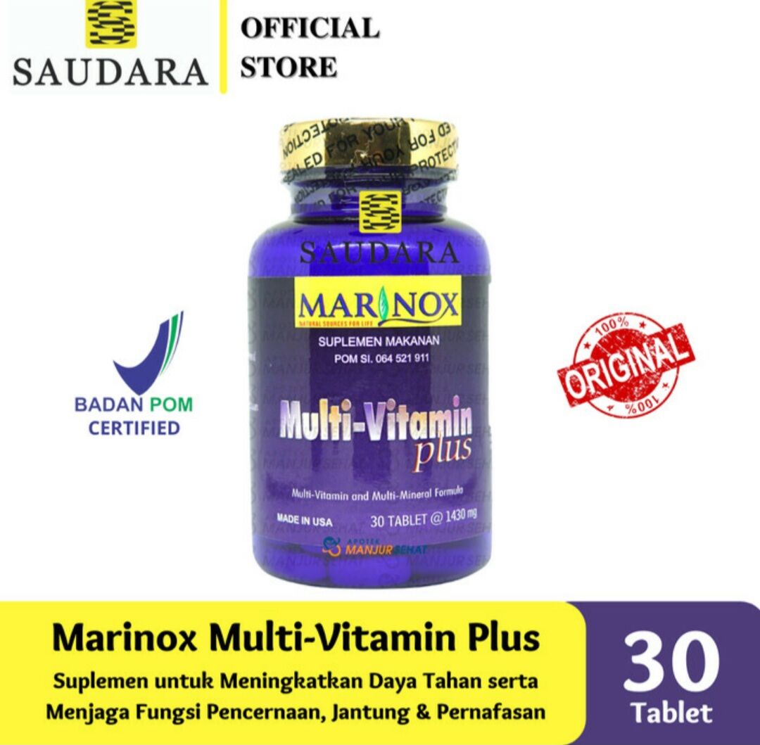 MARINOX MULTIVITAMIN PLUS UNTUK DAYA TAHAN TUBUH ISI 30 PROMO ORI ...