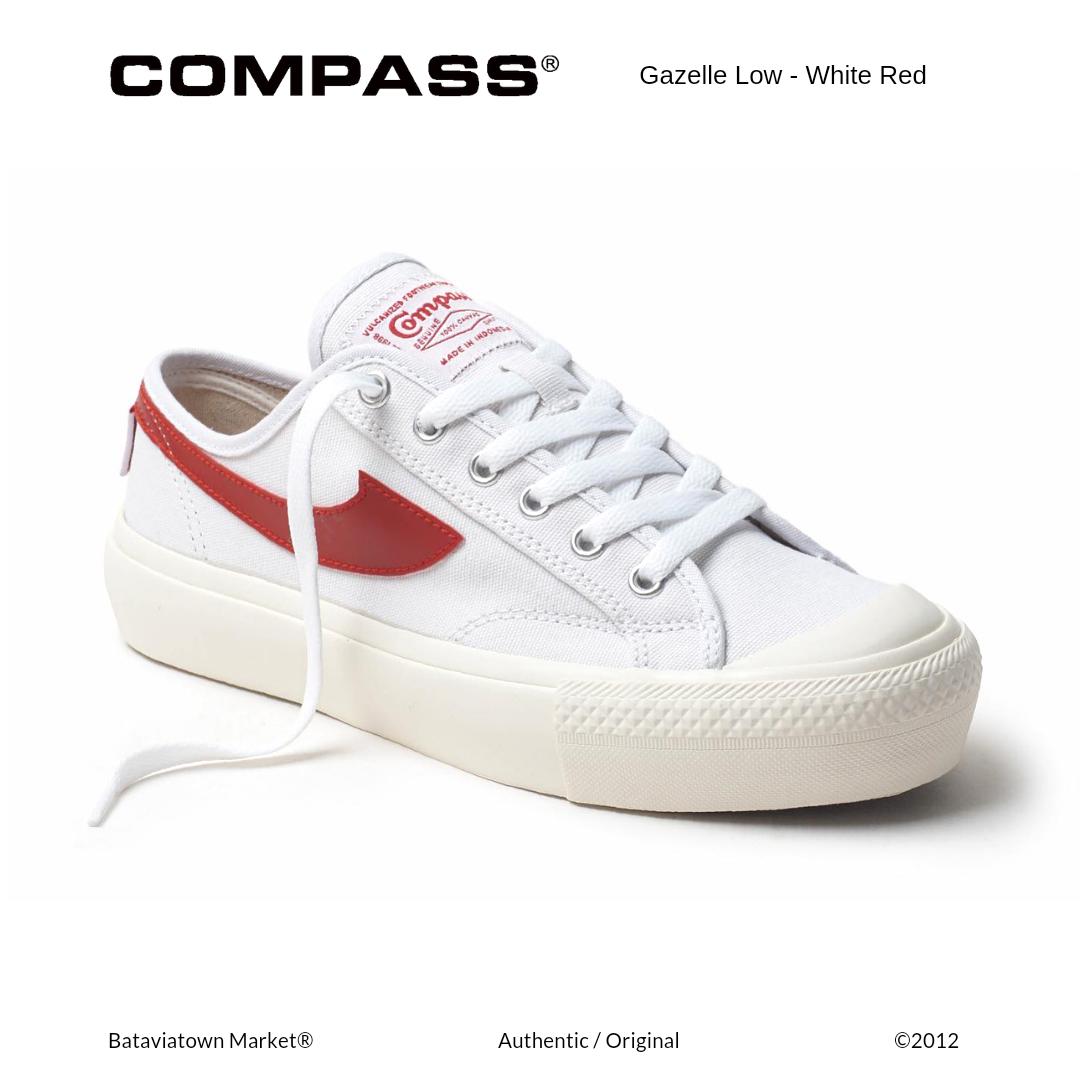 Sepatu Compass Gazelle Low - White Red Sepatu Sneaker Casual | Lazada ...