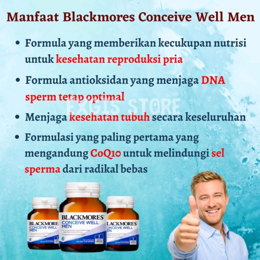 Blackmores Conceive Well Men 28 kapsul Program Kehamilan Promil Pria ...