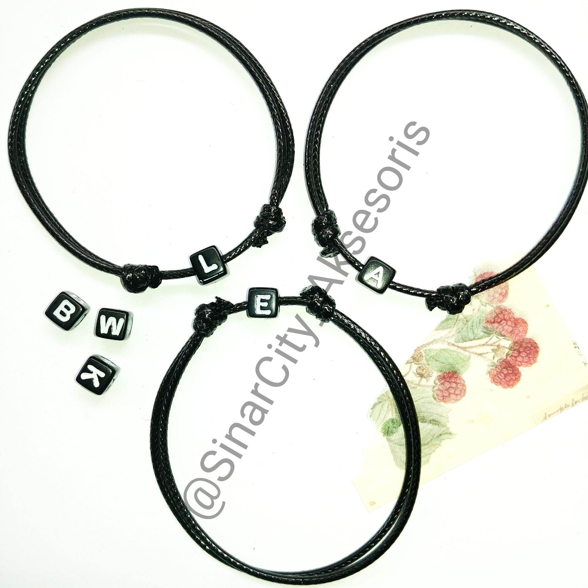 SINARCITY GELANG INISIAL HURUF TALI | WATERPROOF | GELANG INISIAL TALI ...