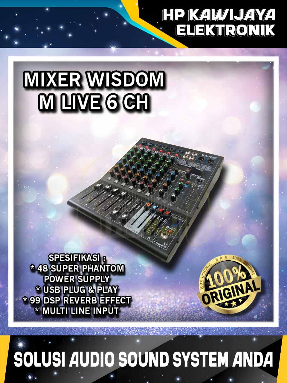 MIXER AUDIO WISDOM M-LIVE 6 CHANNEL MIXER WISDOM M LIVE 6 CH | Lazada ...
