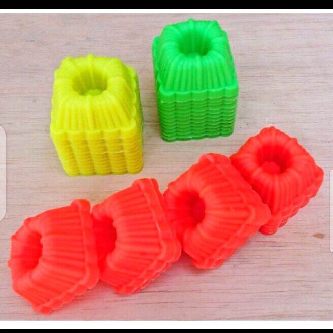 12 pcs cetakan kue putu ayu apem jelly puding agar agar kotak dan bulat ...