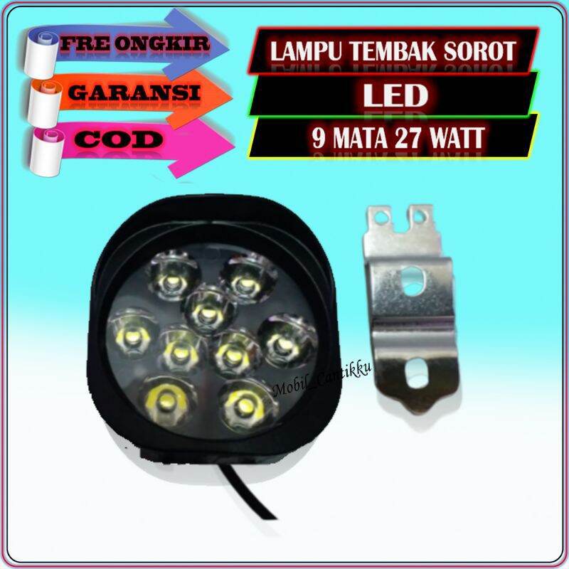 Variasi Lampu Led Mobil Bulat 9 Mata 27 Watt 12 Volt /24 Volt | Lazada ...