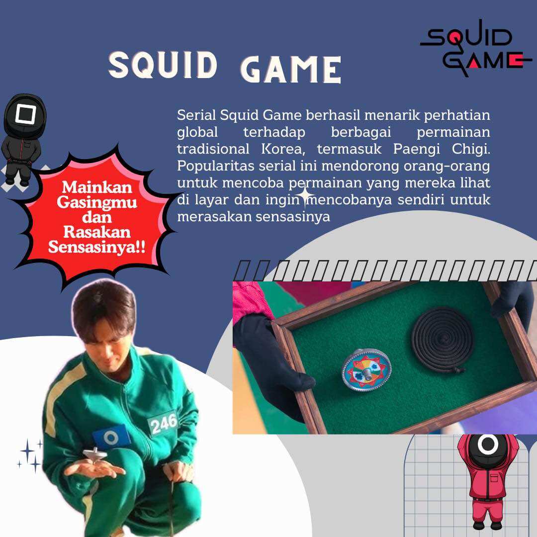 Gasing Korea (Paengi Chigi) + Bonus Tali/Gasing Squidgame/Mainan ...