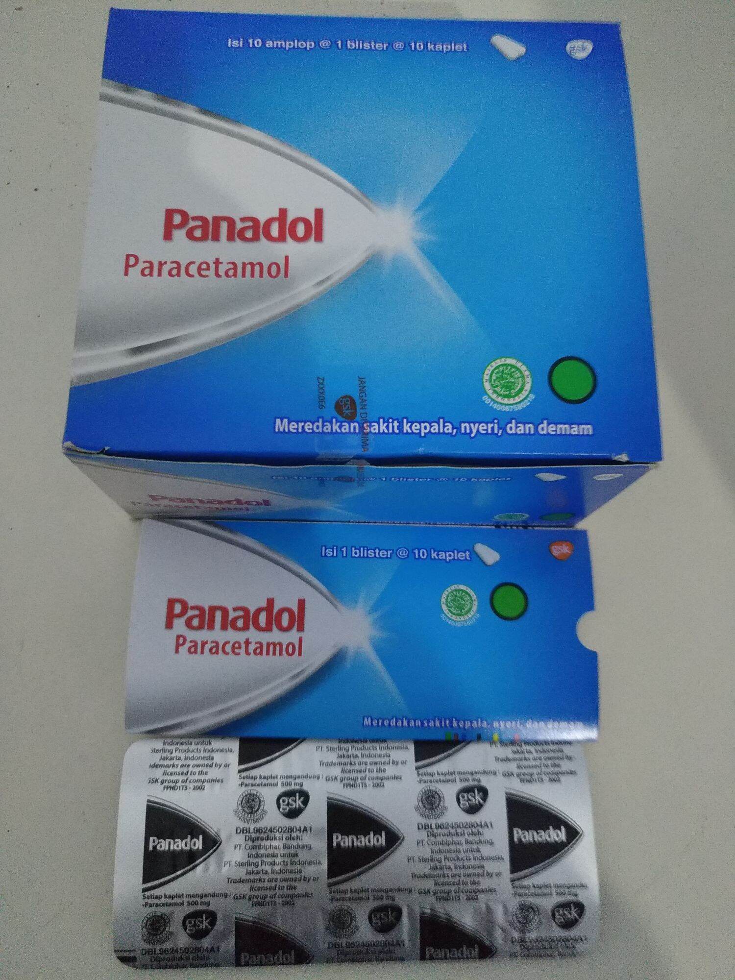 Panadol biru strip isi 10 tablet KEMASAN BARU obat demam sakit kepala ...