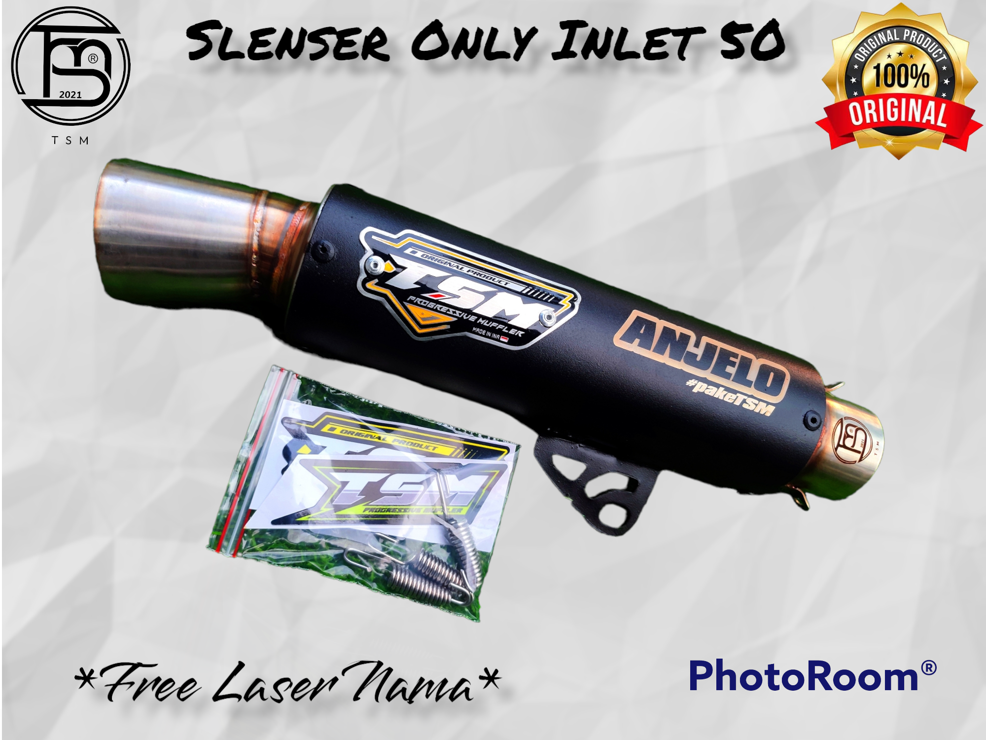 SLENSER KNALPOT INLET 50 DRAG/BORE UP HARIAN PORTING BLACK COATING ...
