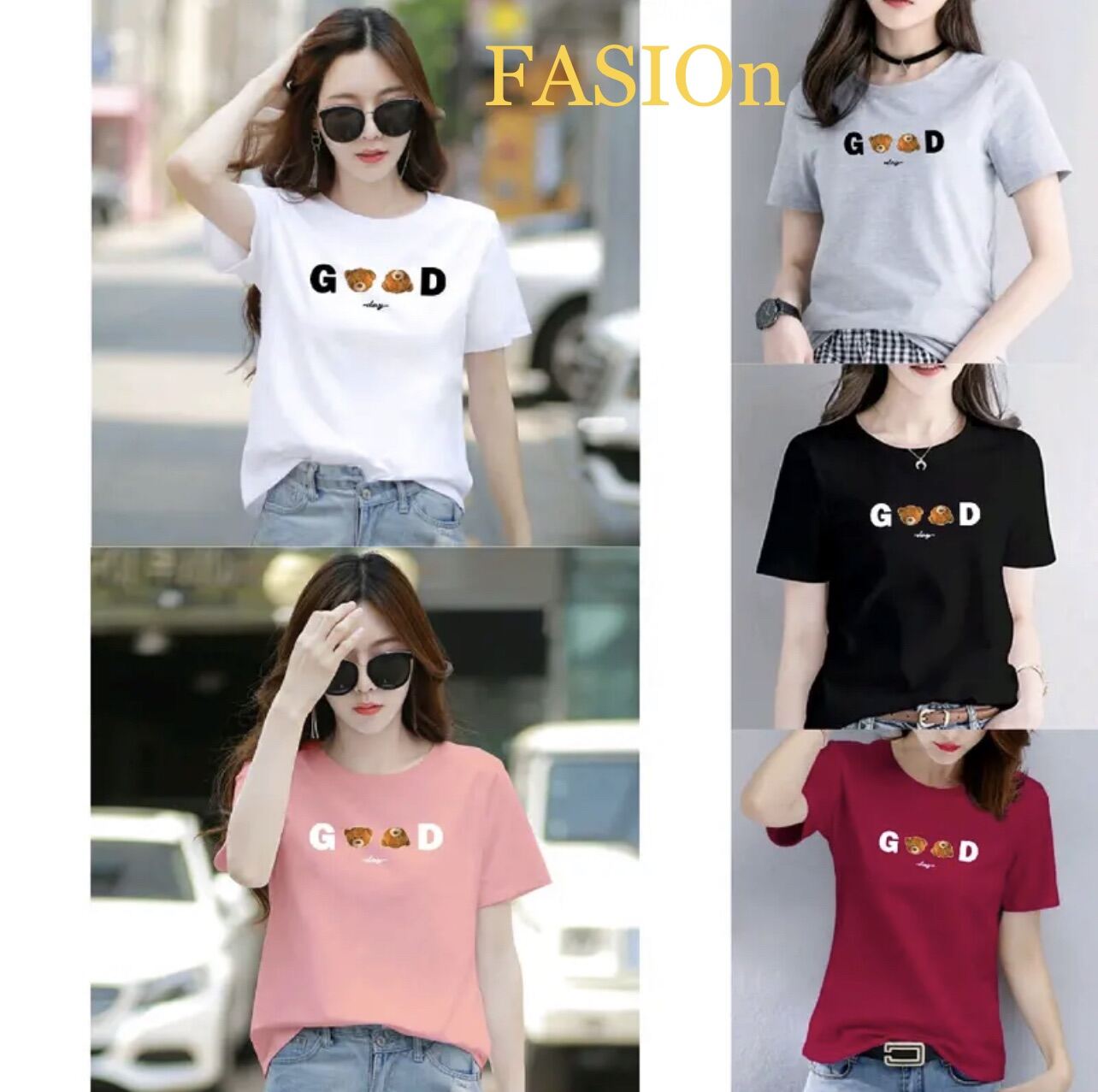 Promo 6 Pcs 110rb Baju Kaos Motif Good Day Viral Baju Wanita Kaos Cw Cewe Pakaian Santai